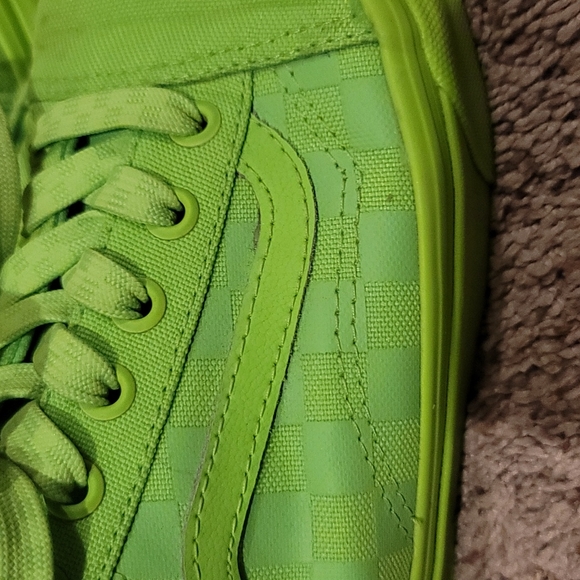 Vans | Shoes | Neon Green Checkered Vans | Poshmark